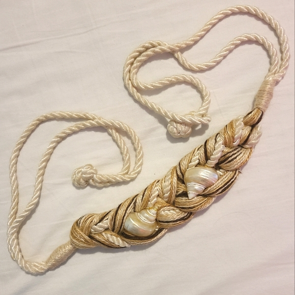 Vintage | Accessories | Vintage Braided Seashell Belt | Poshmark